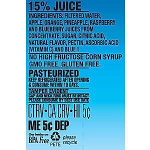 Langers Blue Raspberry Fruit Punch, 64fl oz (Pack of 8)