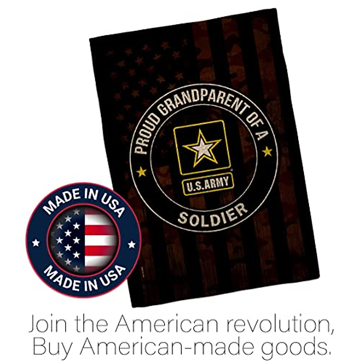 US MILITARY Proud Grandparent Army Burlap Garden Flag-Armed Forces Rangers United State American Military Veteran Retire Official House Decoration Banner Small Yard Gift Double-Sided, Made in USA