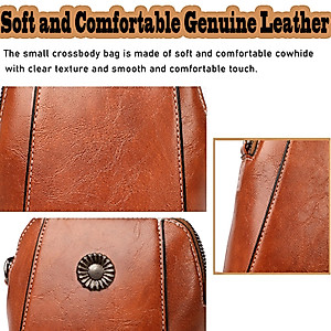 Mini Shoulder Crossbody Bag - Premium leather Retro All-Match Vertical Cellphone Bag Handmade Bag for Women (Black)