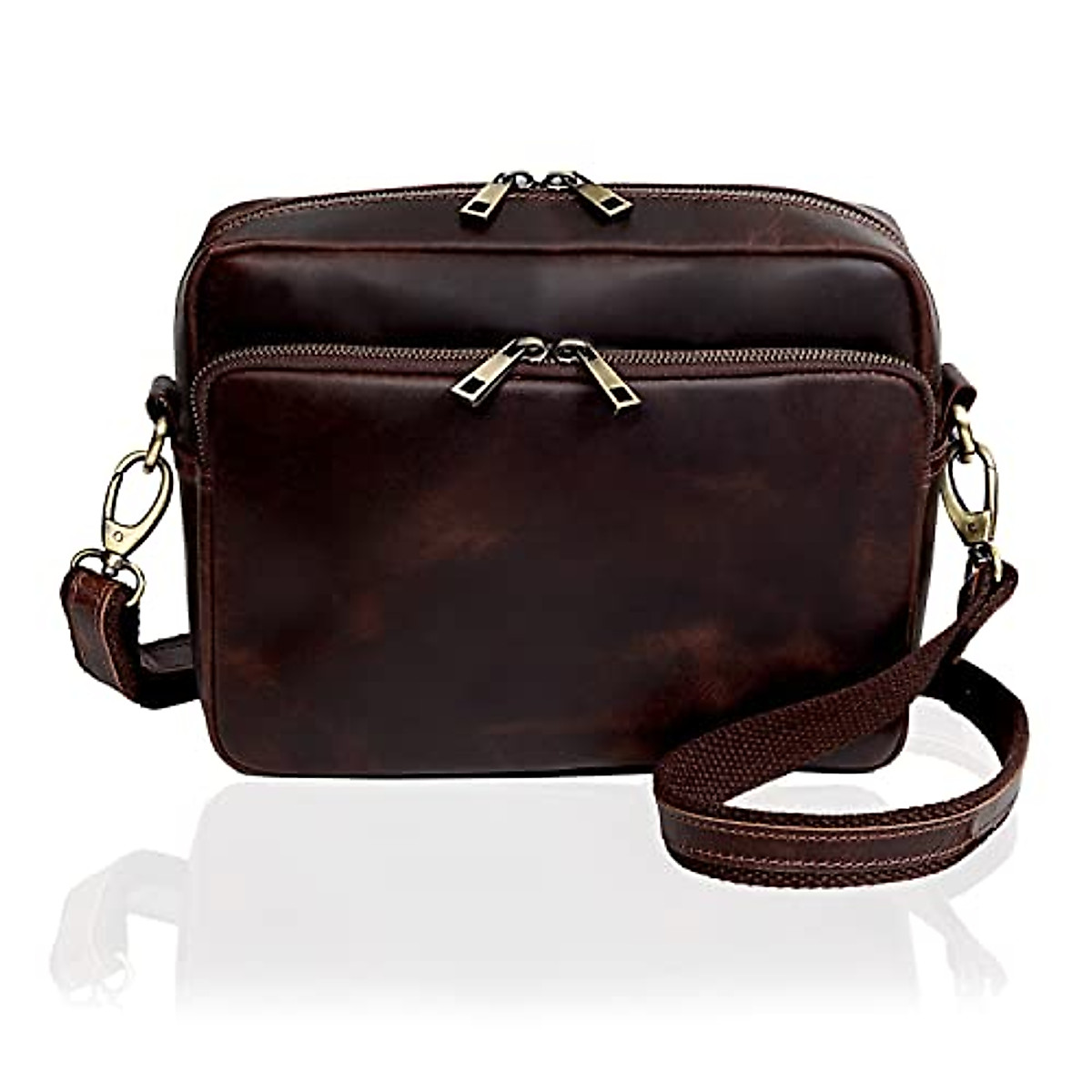 Leather Crossbody Bags for Women, Leather Shoulder Bag, Leather purse Cross Body Bag Full Grain Leather with Adjustable Strap (brown)