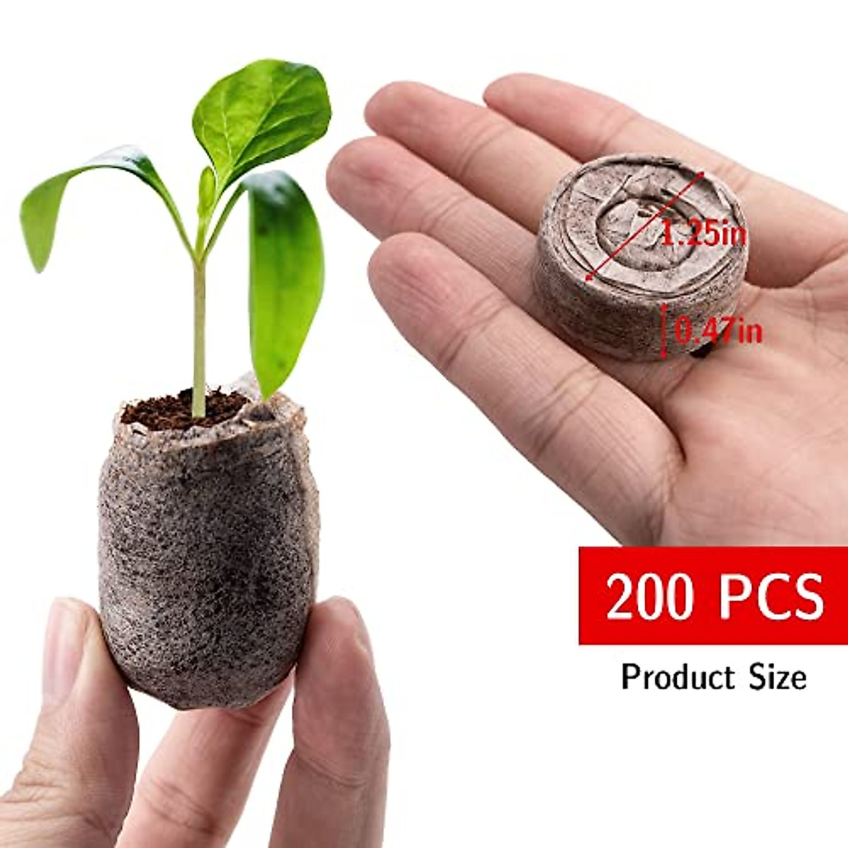 200 Pcs Peat Pellets Plant Starter,30MM Plant Starting Plugs,Fiber Soil Direct Plant Seeding Starters peat pellets for seedlings
