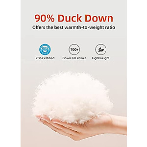 BALEAF Kids Puffer Down Jackets with Hood for Boys Girls Ultralight Packable Cold Winter Lightweight Outerwear Orange XS