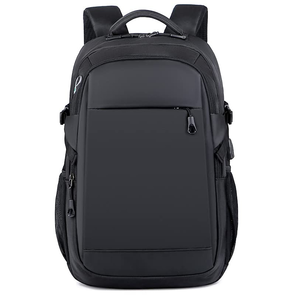 Laptop Backpack for Business Travel and College Study with Integrated USB Charging Port, Fits Laptops up to 15.6 Inch, Black, Anti-Theft, Great for Hiking, Waterproof, Scratch Resistant, Reinforced