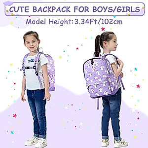 VASCHY Toddler Backpack for Girls, Cute Lightweight Water Resistant Preschool Backpack for Kindergarten Little Girls Bookbag Unicorn