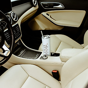 MAMA Tumbler with Lid & Straw - 18/8 Stainless Steel, Double Wall Vacuum Insulated - Travel Thermal Bottle for Coffee, Water, Juice, Wine - Ideal Gift for Mother's Day, Mom's Birthday, New Mom - 20oz