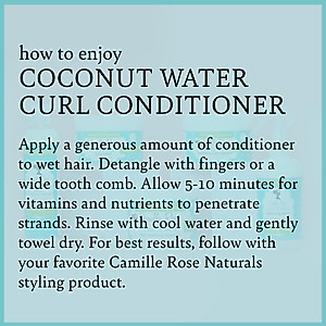 Camille Rose Coconut Water Conditioner | 12 oz | Natural Coconut Oil, Rosemary Oil, Castor Oil