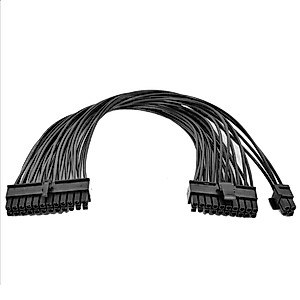GinTai ATX 24Pin to 20+4Pin Power Supply Cable PSU 20 Pin Male Convert to 24 Pin (30cm)