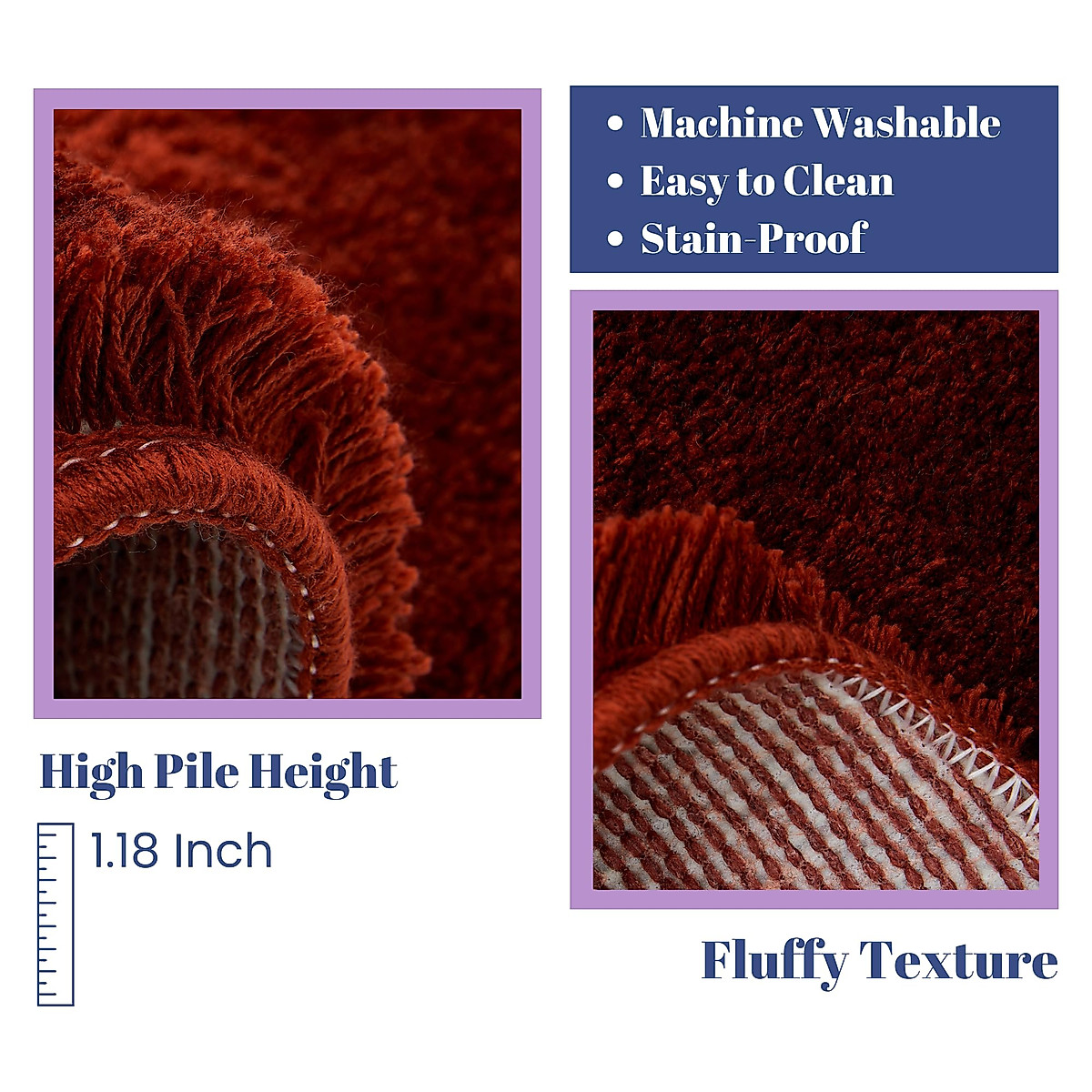 Beyond Deco Hand Tufted American Football Area Rugs 45" W X 29" L - Unique Machine Washable Perfect for Bathroom, Bedroom, Kitchen, Living Room - Non Slip Aesthetic Home Decor