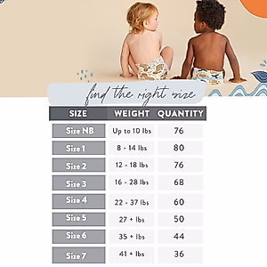 The Honest Company Clean Conscious Diapers | Plant-Based, Sustainable | Dots & Dashes + Multi-Colored Giraffes | Club Box, Size 1 (8-14 lbs), 80 Count