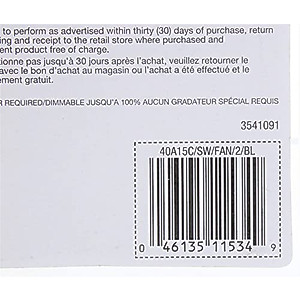 Syl Ceiling Fan Bulb 40w Size 2ct Syl Ceiling Fan Bulb 40w Wht 2ct