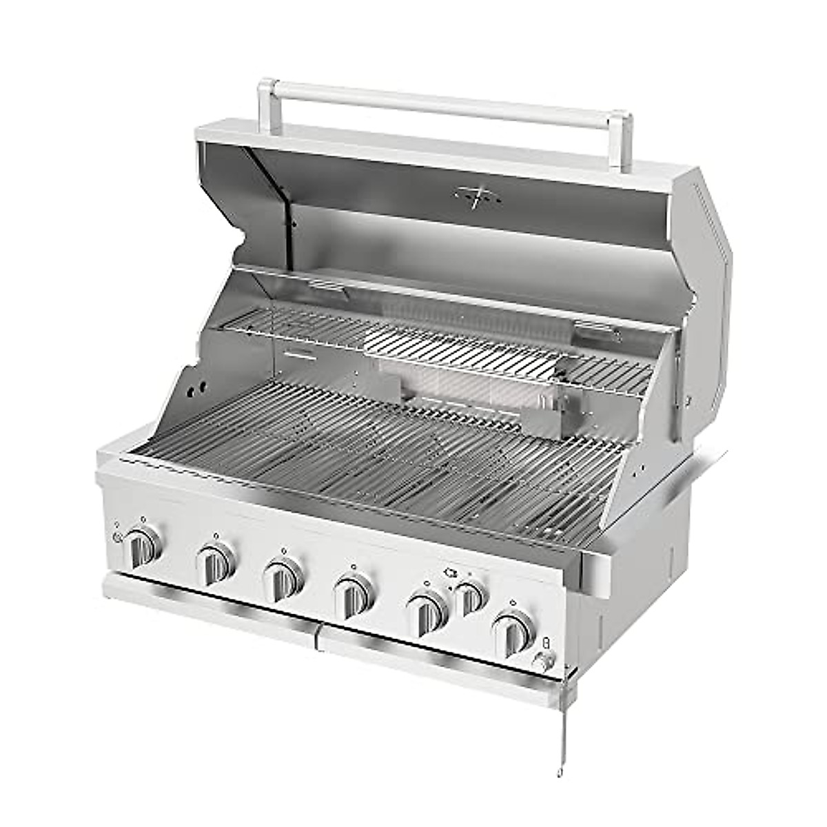 Spire Premium Grill Built-in Head, 6-Burner with Rear Burner Propane Grill, Convertible to Natural Gas, 36 inches Built-In Island Grill Head, Stainless Steel, BBQ Grill Island