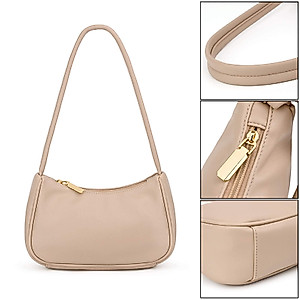 UTO Mini Purses for Women Ultra Soft Leather Vegan Lightweight Clutch Handbag Shoulder Bag Apricot