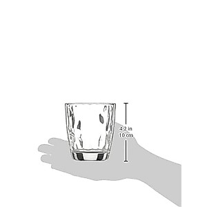 Bormioli Rocco Diamond Double Old Fashioned Glasses, Clear, Set of 6, 13-1/4 Ounce