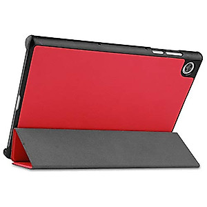 GWYLH Vegan Leather Case for Lenovo M10 HD 2nd Gen 10.1inch 2020 (TB-X306X/TB-X306F), Light Weight Slim Tri-Fold Case Magnetic Cover Stand Red