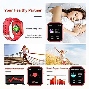 Hwagol Smart Watch,Bluetooth Call Smartwatch for Men Women,Monitor Heart Rate/Sleep/Blood Oxygen/Pedometer,Multiple Exercise Modes,Compatible with iOS and Android, 1.85-inch Screen Fitness Trackers