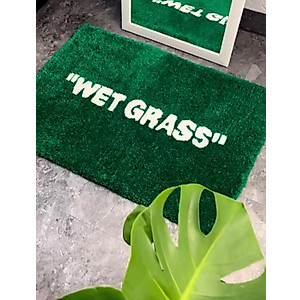 LUXAPE Wet Grass Rug - Tufted Hypebeast Rug - Handmade & Premium - 32 * 20in (80 * 50cm) - Hypebeast Room Decor - Off White Rug - Aesthetic Bape Rug - Luxape Rug