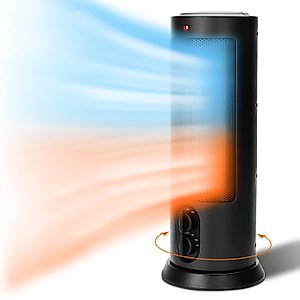 Portable Space Heater for Indoor Use, 250 ft² 1500W Ceramic Oscillating Heater with Thermostat, Tip-Over and Overheat Protection for Office and Room