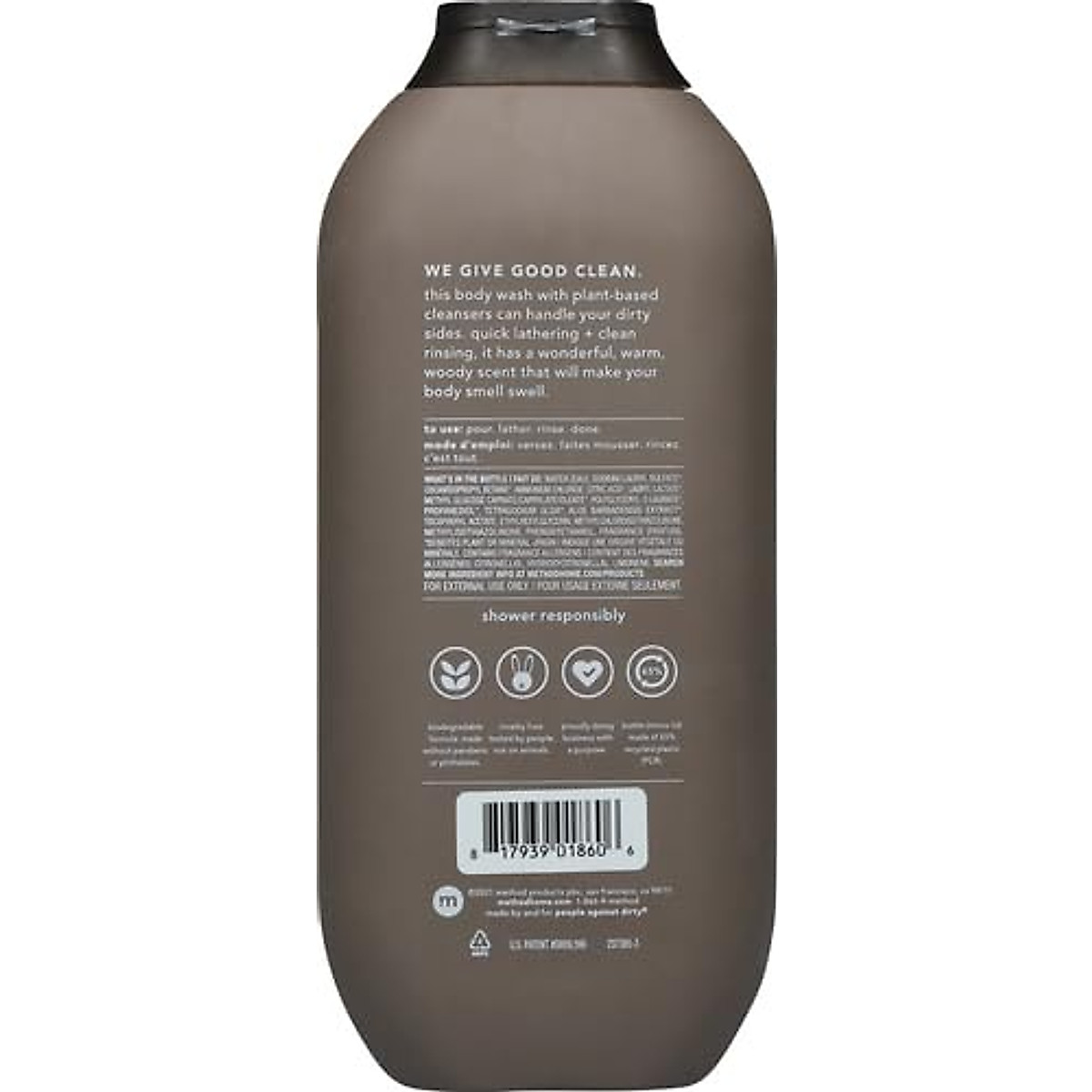 Method Men Body Wash, Cedar + Cypress, Paraben and Phthalate Free, 18 fl oz (Pack of 1)