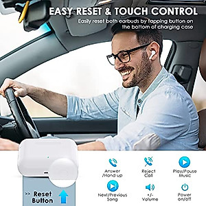 Wireless Earbuds Bluetooth Headphones with 30H Cycle Playtime Built-in Mic Stereo Earphones Sound IP67 Waterproof Sports Headsets Air Buds Pro Touch Control Smart Pop-up Auto Pairing