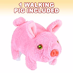 ArtCreativity Walking Pig Toy That Oinks, Wiggles, and Lights Up, Battery Operated Oinking Piggy with Moving Tail and Nose, Interactive Piglet Pet Toy for Kids, Best Gift for Boys and Girls