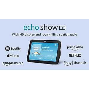 Amazon Echo Show 8 (newest model), With Spatial Audio, Smart Home Hub, and Alexa, Charcoal