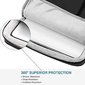 Lacdo 360° Protective Laptop Shoulder Bag, 15-15.6 inch Laptop Sleeve Case Computer Bag Compatible with 15-15.6 Acer HP, Dell, Lenovo, Asus Notebook, Messenger Bag with Handle Water Repellent, Black