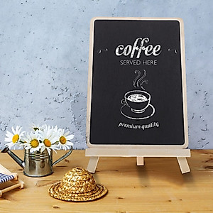 Wood Mini Chalkboard Signs, Food Signs, Wooden Message Board Desk, Small Wood Chalkboard Labels with Easel Stand for Wedding Signs(5pcs)