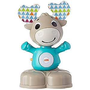 Fisher-Price Linkimals Nathan The Elk Interactive Baby Toy, Sounds and Lights, French Version, 9+ Months and Above, GJB20