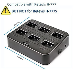 Retevis H-777 Six-Way Charger Multi Unit Walkie Talkie Charger Compatible with H-777 Baofeng BF-888S Arcshell AR-5 (Not for H-777S) Two Way Radio and Battery (1 Pack)
