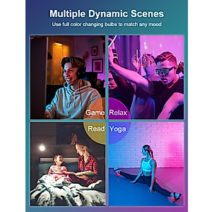 HYDONG Smart Light Bulbs, 15W Color Changing Light Bulbs Compatible with Alexa Only, A19 Alexa Light Bulbs, Tunable 2700K-6000K E26/E27 Bluetooth LED Lights for Bedroom, Living Room 1Pack