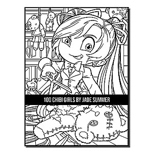 100 Chibi Girls: An Adult Coloring Book Collection with Cute Girls, Fantasy, Horror, Christmas, and More!
