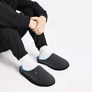 Mens Memory Foam Slippers, House Slippers for Men, Comfort House Shoes, Breathable Cotton-blend Texture Warm Soft Coral Fleece Lining Men's Slippers Indoor Outdoor