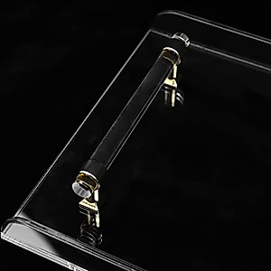 31inch Bathtub Caddy Tray,Gold Handle Clear Bathtub Caddy Tray,Acrylic Bathroom Organizer Shelf Bath tub Table Caddy Tray