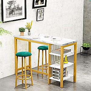 AWQM B010-YBJ2 Table Set, 47.24" × 15.75" × 38.98" (Width×Depth×Height), White