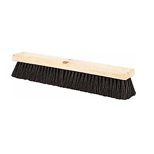 PRO SOURCE Tampico-Bristle Push Broom Head with Threaded Wood Block: 18" Wide