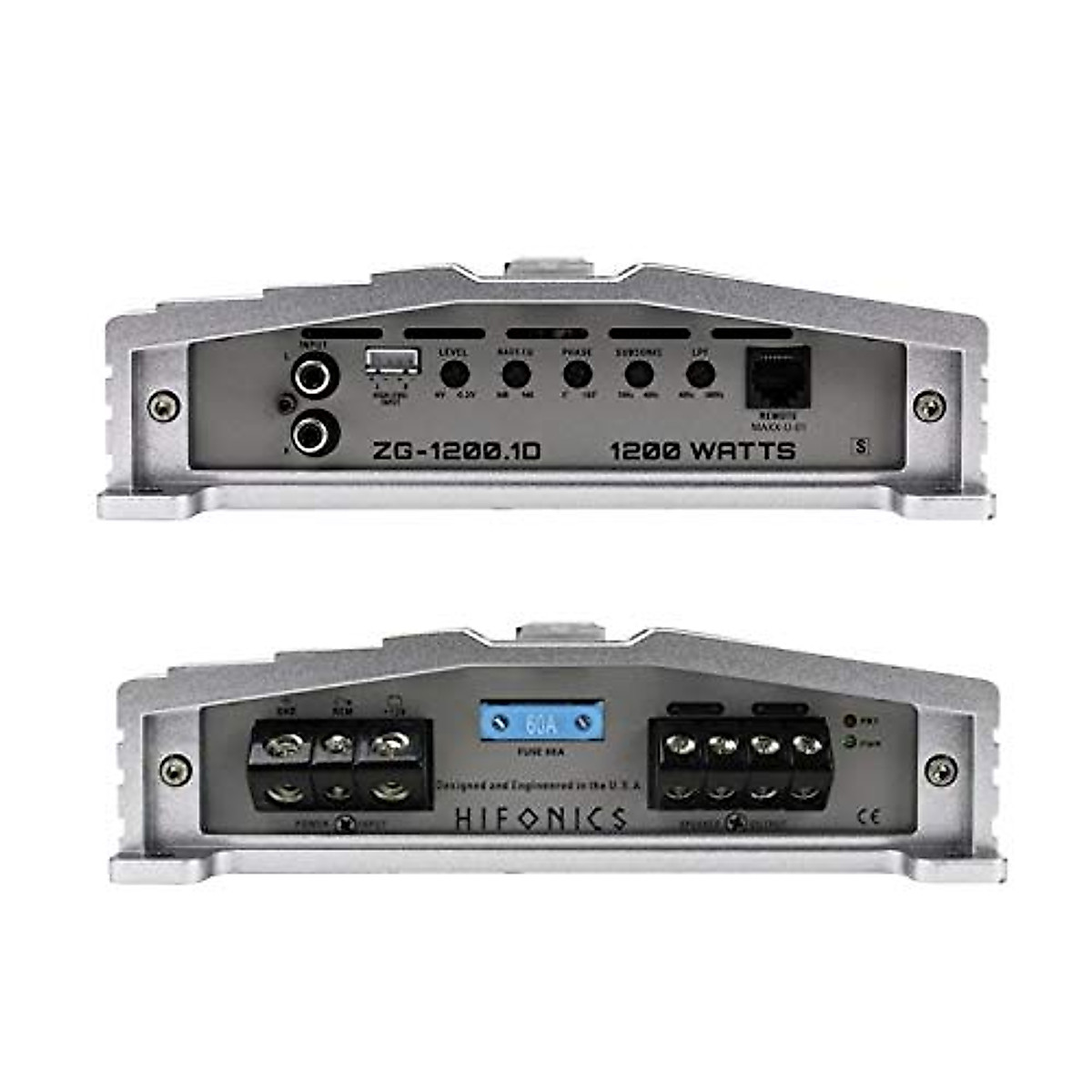 Hifonics ZG-1200.1D 1200 Watts Zeus Gamma Mono Subwoofer Car Audio Amplifier with Gravity Magnet Phone Holder Bundle