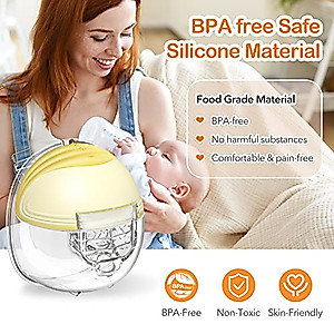 Wearable Breast Pump,Mute Breast Pump Hands Free with 2 Modes&9 Function,180ml Electric Breast Pump with Anti-Reflux Design,Portable Breast Pump Can Be Worn in-Bra-1 Pack