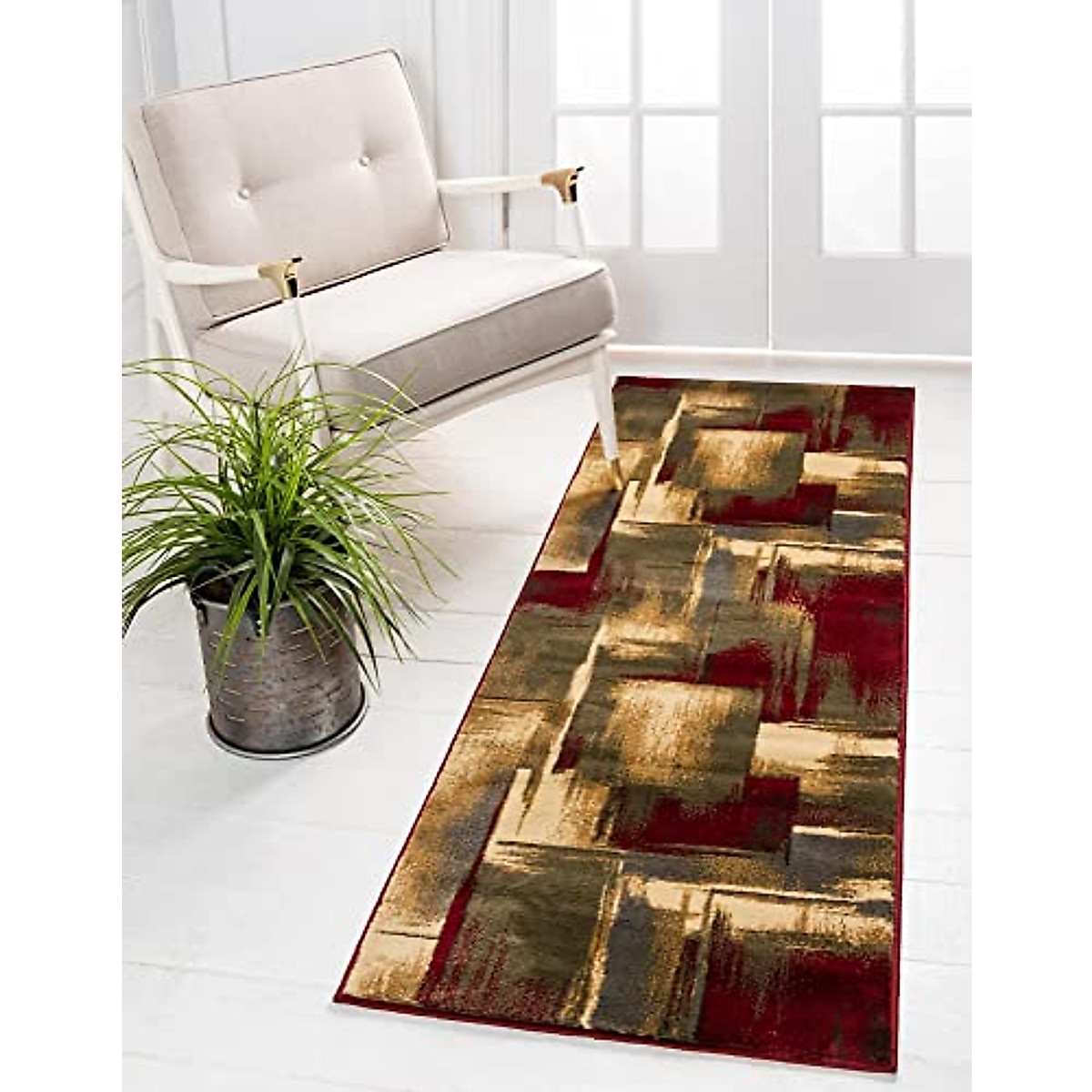 Unique Loom Barista Collection Area Rug - Timor (2' 2" x 6' 1" Runner, Multi/ Red)