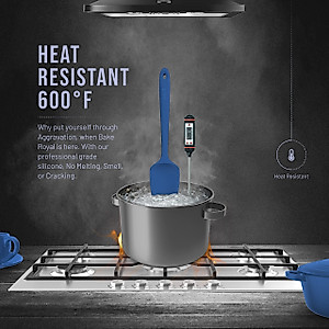 BakeRoyal Silicone Spatula Set - 4-Piece Rubber Spatulas Silicone Heat Resistant 600°F for Everyday Task - Seamless Design Kitchen Spatulas for Nonstick Cookware - Silicone Kitchen Utensils Sets