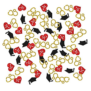 Doctor Nurse Graduation Confetti, RN BSN Graduation Table Confetti, Nursing School Grad Scatter Confetti, Medical School Graduation Party Table Decorations Stethoscope Confetti, 120pcs