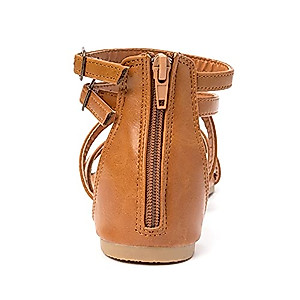 Luffymomo Women's Gladiator Strap Sandals Flat Fisherman Thong Cross Strappy Sandals（8 M US BROWN）