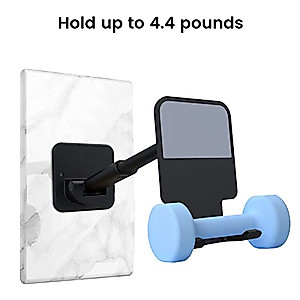 Wall Phone Holder for Shower Bathroom Mirror, 2 Adhesive Sticky Pads, Adjustable Height and Angle, Black