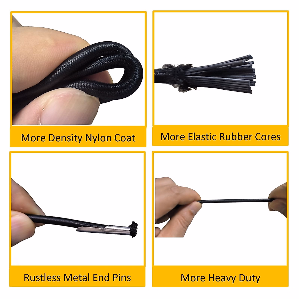 Zero Gravity Chair Cord Replacement, 4 Pack, Elastic Cord for antigravity Chair, Patio Recliner Chair, Lawn Bungee Chair, Beach Chair, Lounge Chair, Outdoor String Chair, Nylon Stretch String Cord