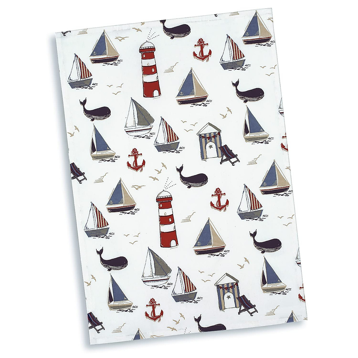 Cackleberry Home Nautical Ocean Kitchen Towels 100% Cotton, Set of 3