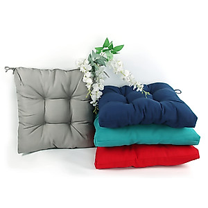 Leeymoo Square Outdoor/Indoor Seat Cushion 20x20, 2 Pack Tufted Patio Furniture Chair Pads with Thick Form Filled