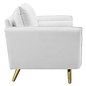 Modway Revive Performance Velvet Sofa, White , 32.5 x 72 x 33.5