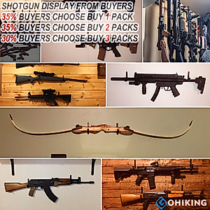 GOHIKING Gun Rack Storage Rifles Shotgun Hooks Wall Mount Hangers for Any Rifles Shotguns Archery Bow with Soft Padding and Heavy Duty Steel