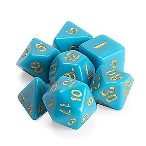 Wiz Dice Series III - Polyhedral Dice Set for Tabletop RPG Adventure Games with a Dice Box - DND Dice Set, Suitable for Dungeons and Dragons, MTG and Dice Games Alike - Dreamless Night - 7 ct