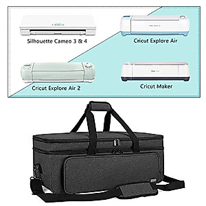 LUXJA Double-layer Carrying Case Compatible with Cricut Die-Cut Machine, 2 Layers Bag Compatible with Cricut Explore Air (Air 2) and Maker (Patent Design), Black