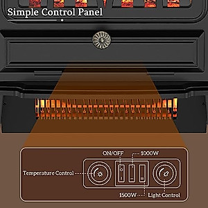 ZIONHEAT 3D Infrared Heating Electric Fireplace Stove, Freestanding Fireplace Heater, Adjustable Brightness and Heating, Overheating Protection System, 1000w/1500w